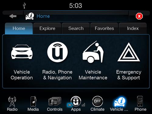 UConnect Guide connects owner’s manual info on screen on 2017 Chrysler ...